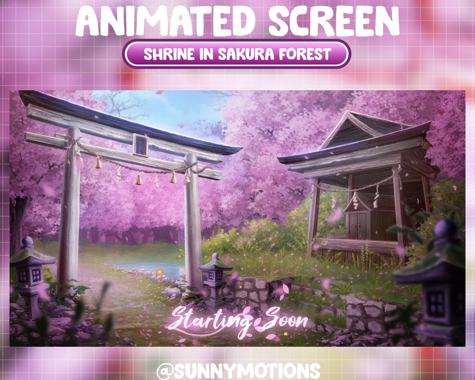 Animated Twitch Stream Package Overlay / Shrine Temple Day / Aesthetic ...
