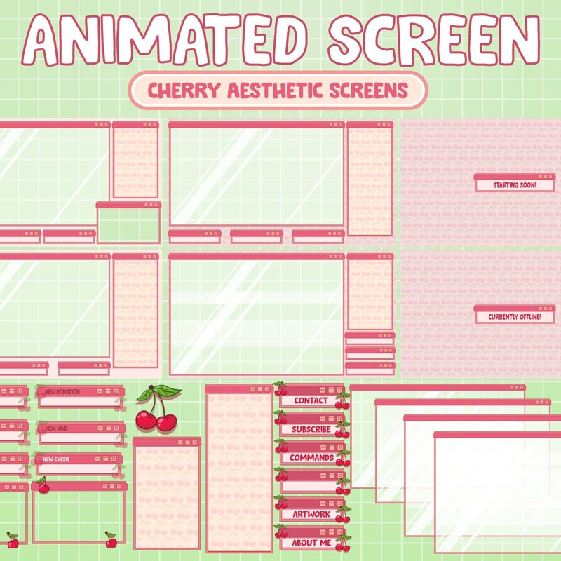 Twitch Layouts Cherrys - Etsy UK