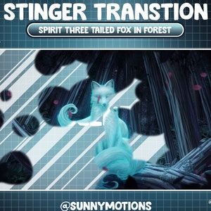 Animated Stream Stinger Transition: Spirit Three Tailed Fox Hold A Rose ...
