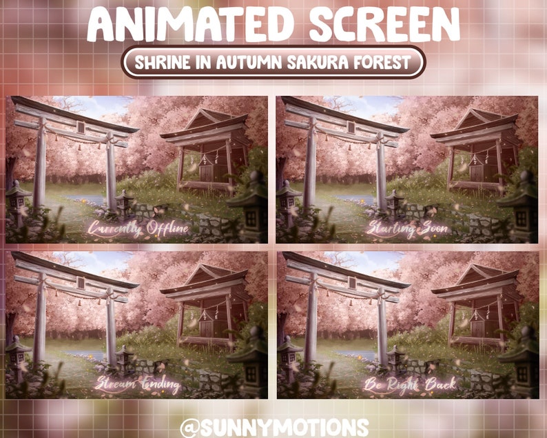 Animated Twitch Stream Package Overlay / Shrine Temple Day / - Etsy