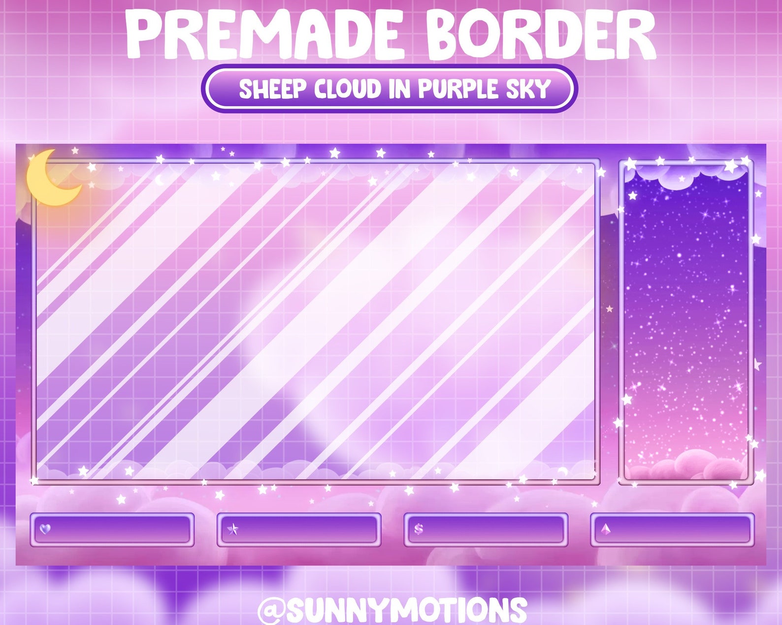 ANIMATED Twitch Stream Package / Cozy Magical Purple Pink Night Sky ...