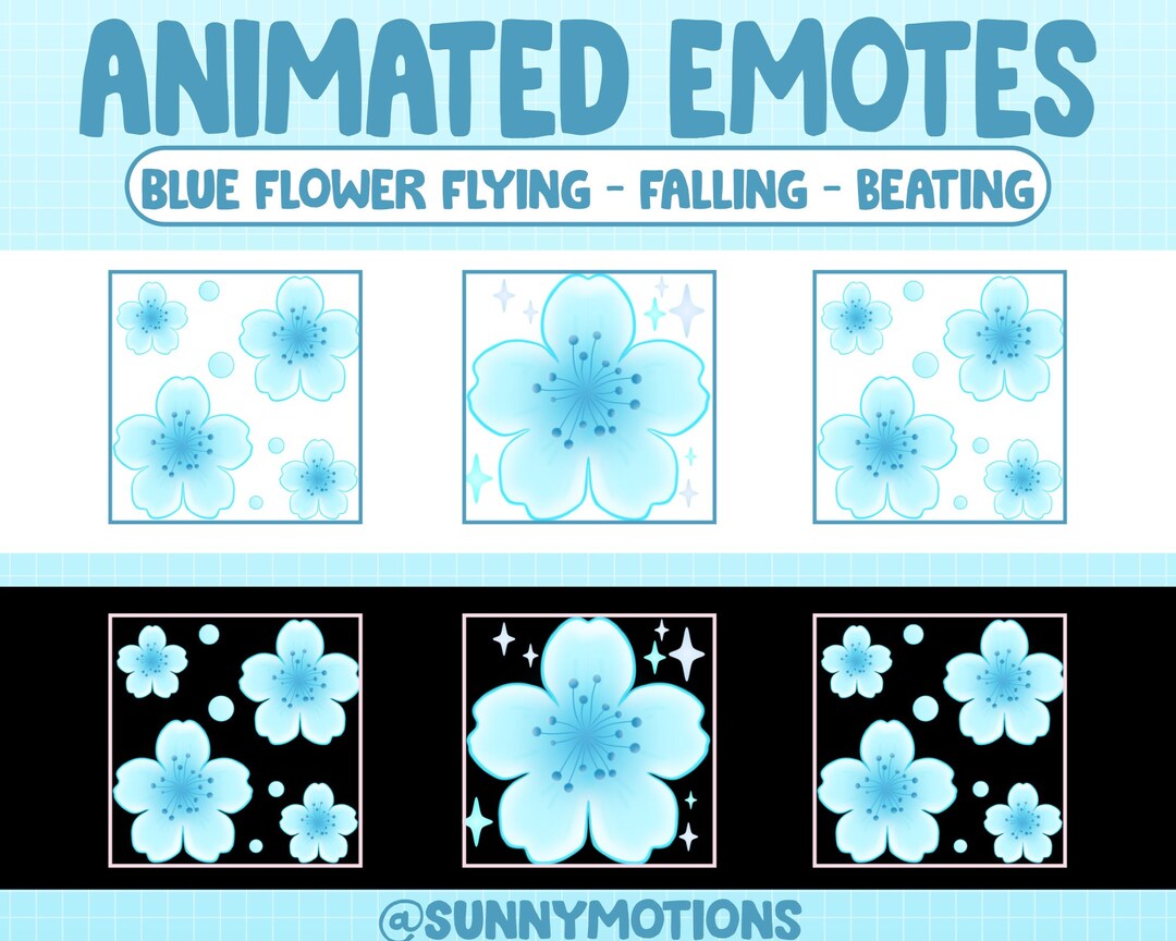 Animated Twitch Emotes: Pastel Blue Ice Sakura Flower / Falling ...