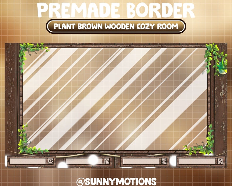 ANIMATED Twitch Stream Package / Plant Nature in Cozy Wooden Brown ...