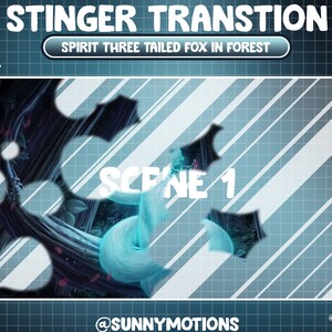 Animated Stream Stinger Transition: Spirit Three Tailed Fox Hold A Rose ...