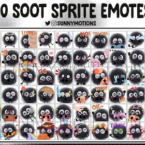 60 Cute Soot Sprite Twitch Emotes, Discord, Streamer, Scribble Creature ...