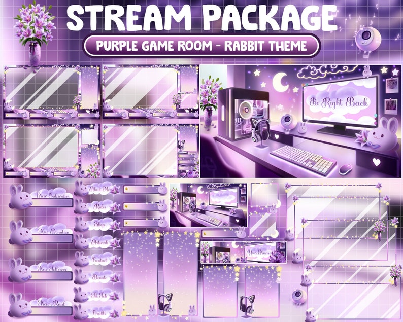 ANIMATED Twitch Overlay Stream Package / Lo-fi Aesthetic Lily - Etsy