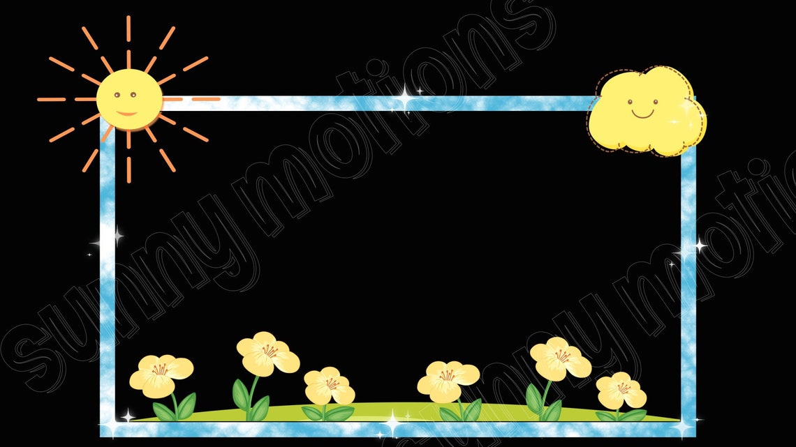 ANIMATED Cute Flower Cloud Sun Camera Border for Your Stream - Etsy