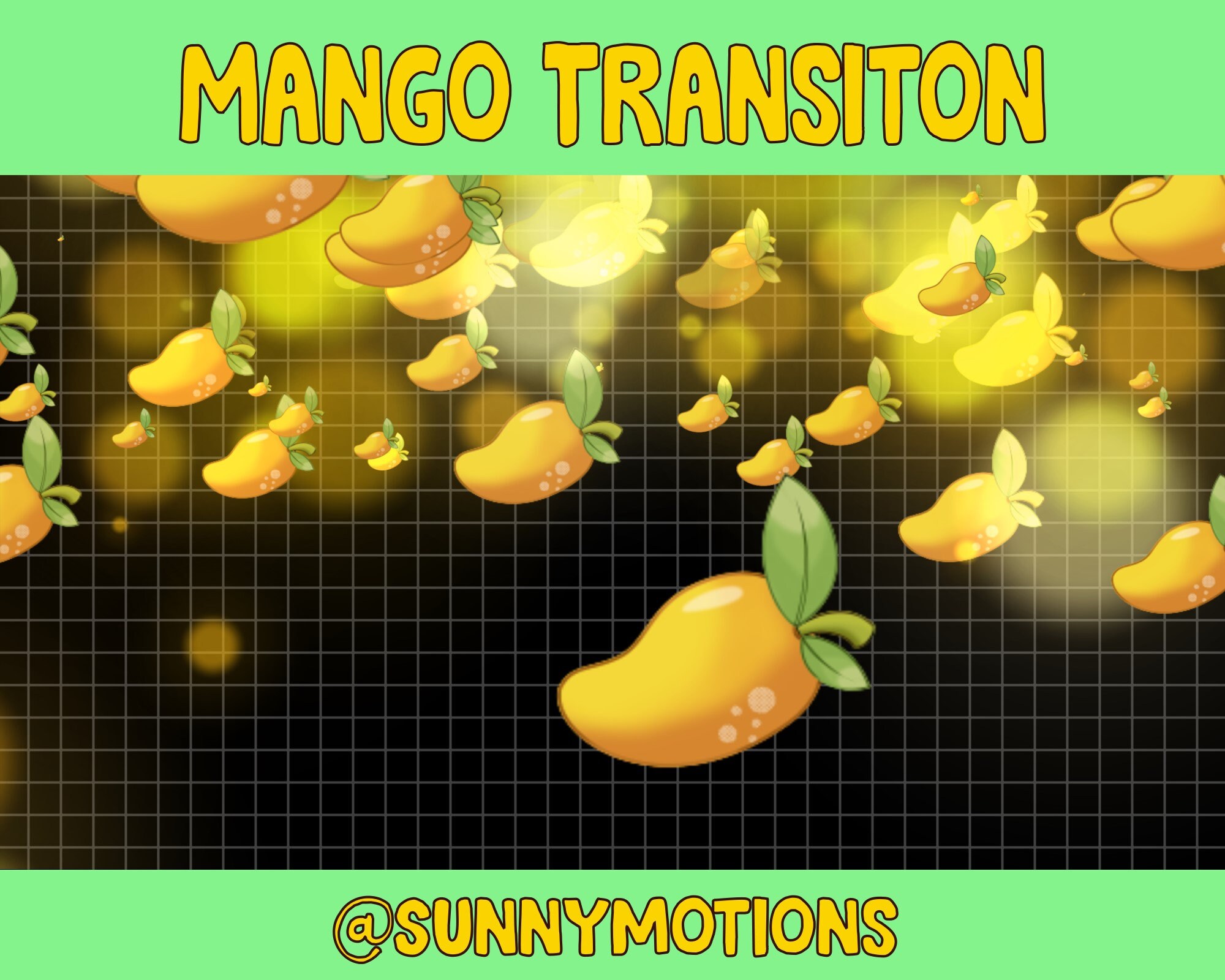 Mango Fruit Animated Twitch Scene Stinger Transition - Kawaii Orange ...