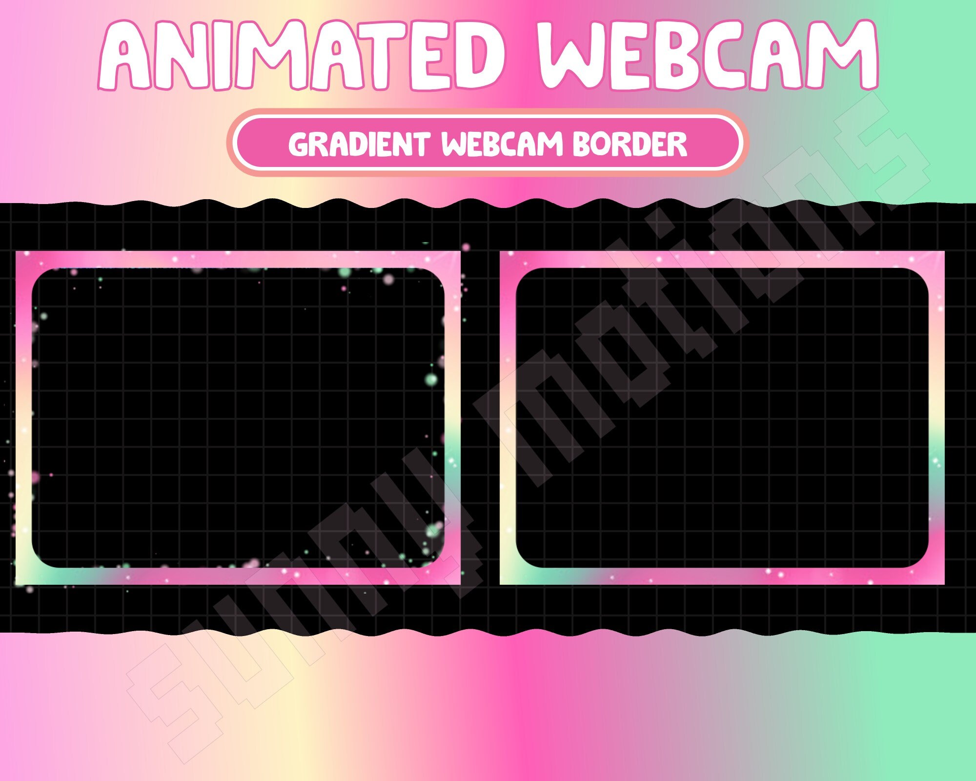 8x ANIMATED Twitch Dreamy Rainbow Sky Iridescent Webcam Border | Etsy