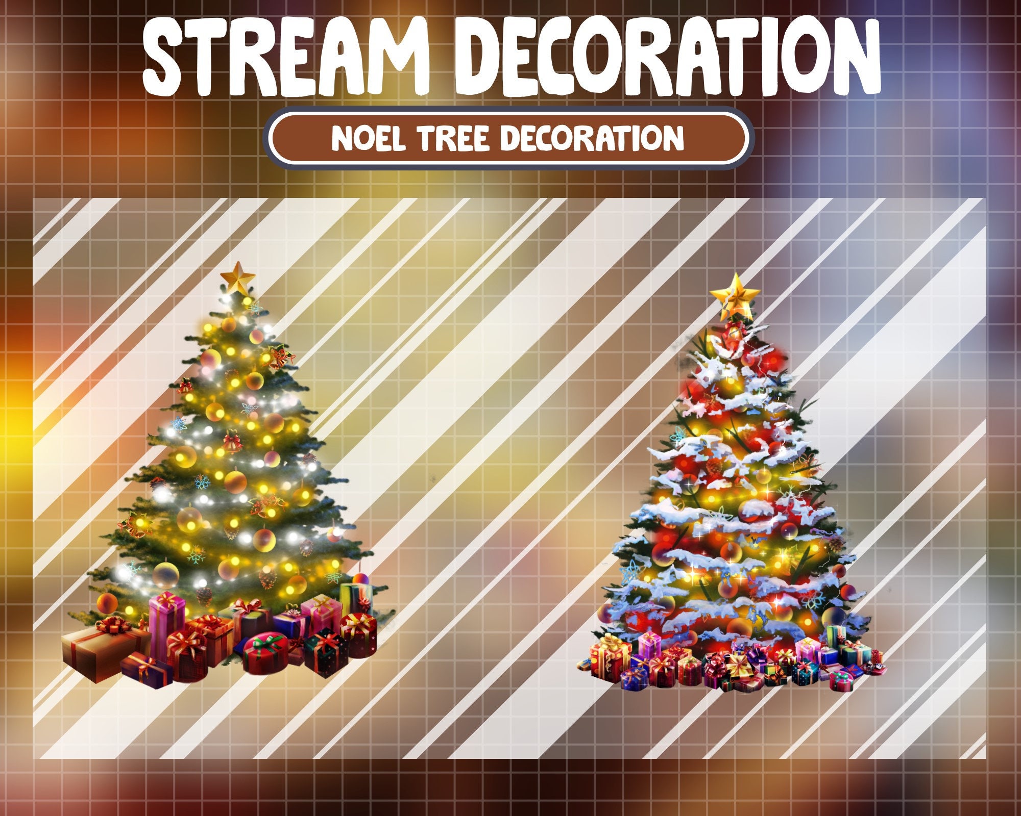 2x Animated Stream Decoration Noel Tree, Warm White Light Chains ...