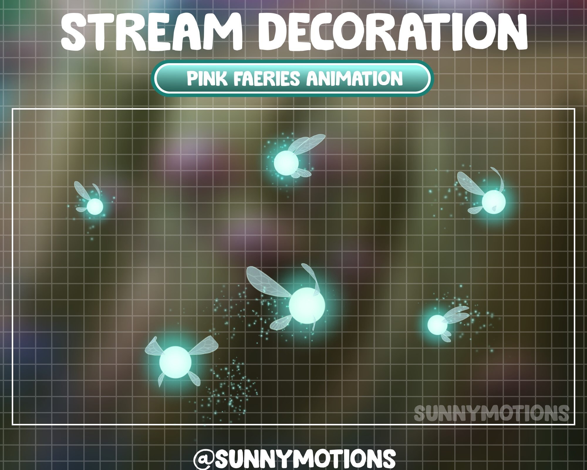 Animated Stream Decoration Magical Turquoise Fairy Theme / Kawaii ...