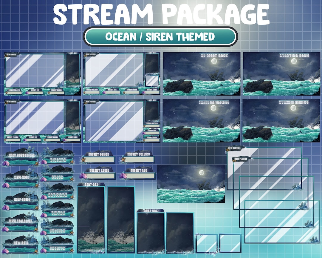 FULL ANIMATED Twitch Stream Package / Ocean Art Theme With Stunning ...