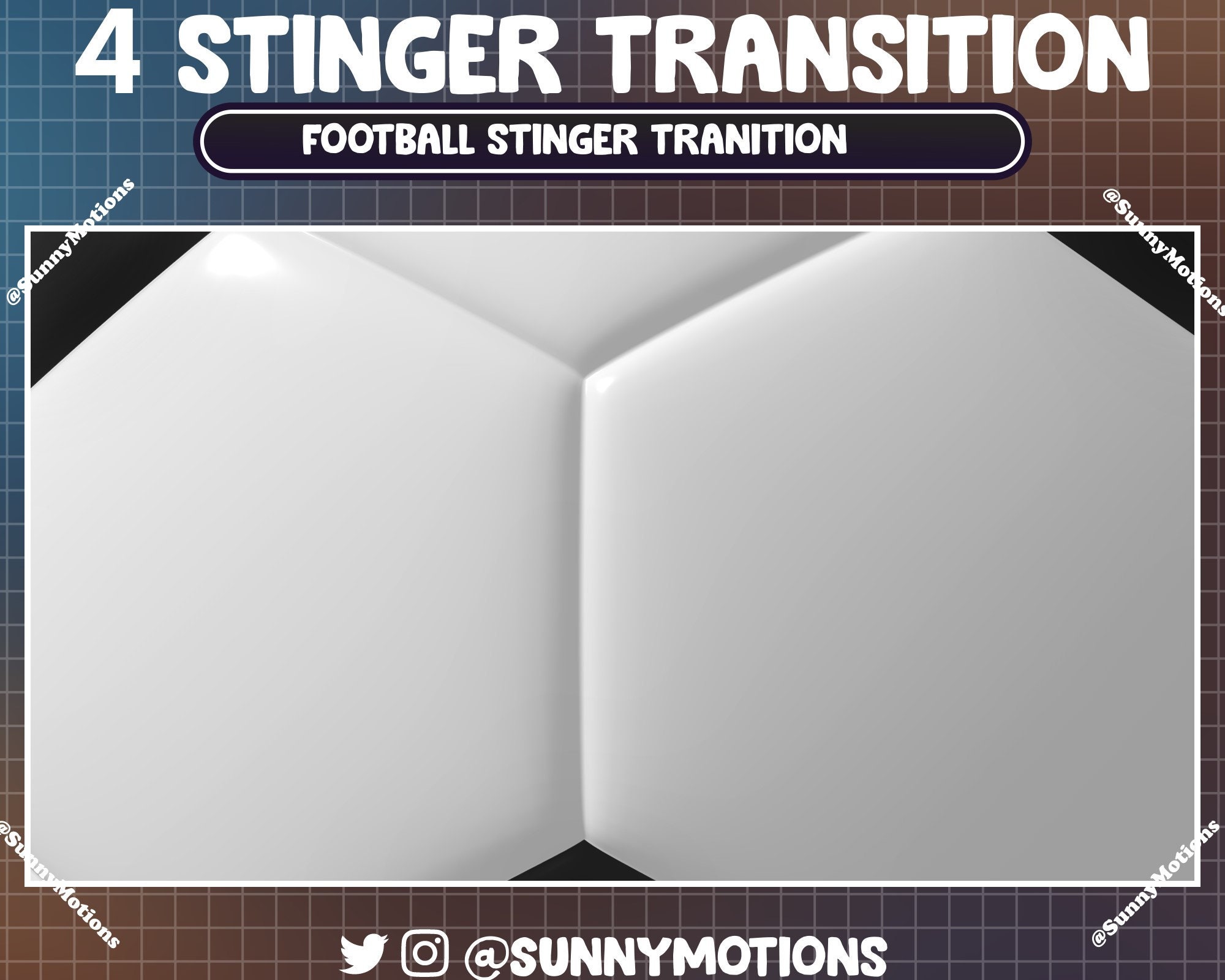 4 Animated Football Stream Stinger Transition, Soccer Ball Twitch ...