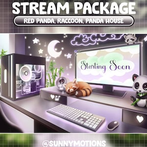 ANIMATED Twitch Overlay Stream Package: Lo-fi Aesthetic Black Purple ...