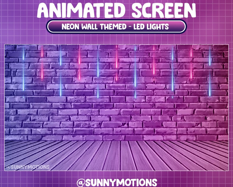 Animated Neon Full Stream Screen / Blue Pink Neon Room / Neon - Etsy