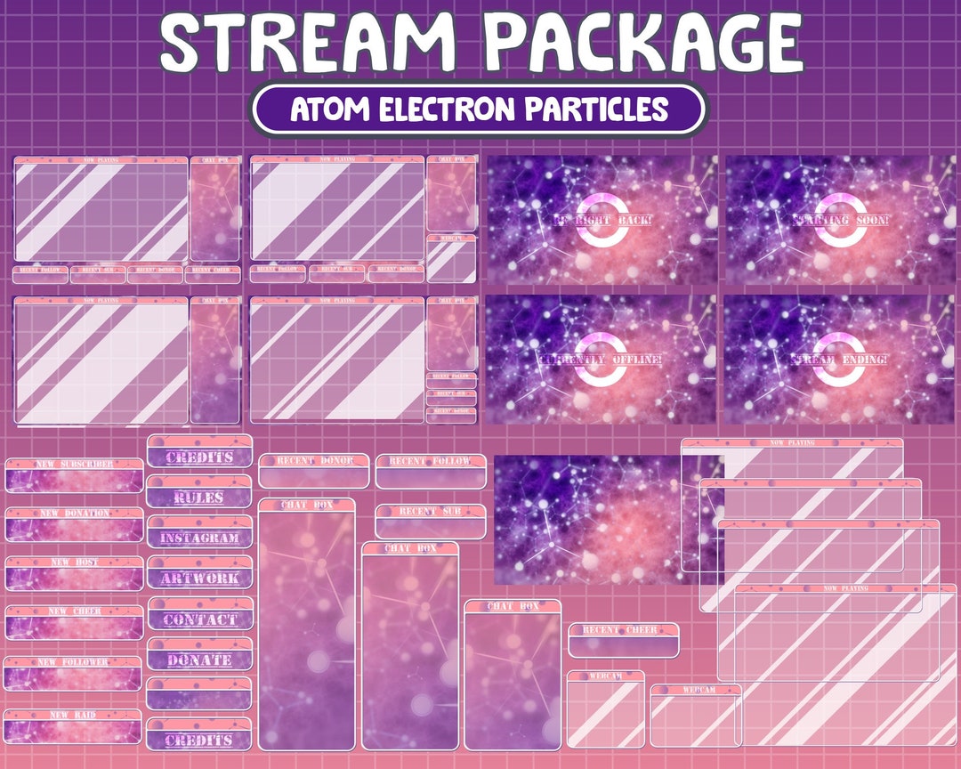 FULL ANIMATED Twitch Stream Package / Atomic Electron Particles / Atom ...