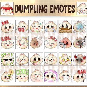 36 Cute Chibi Dumpling Twitch Discord Emotes, Bao Cake Donation ...