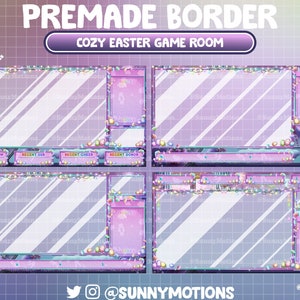 ANIMATED Twitch Overlay Stream Package: Pink Blue Easter's Day Game ...