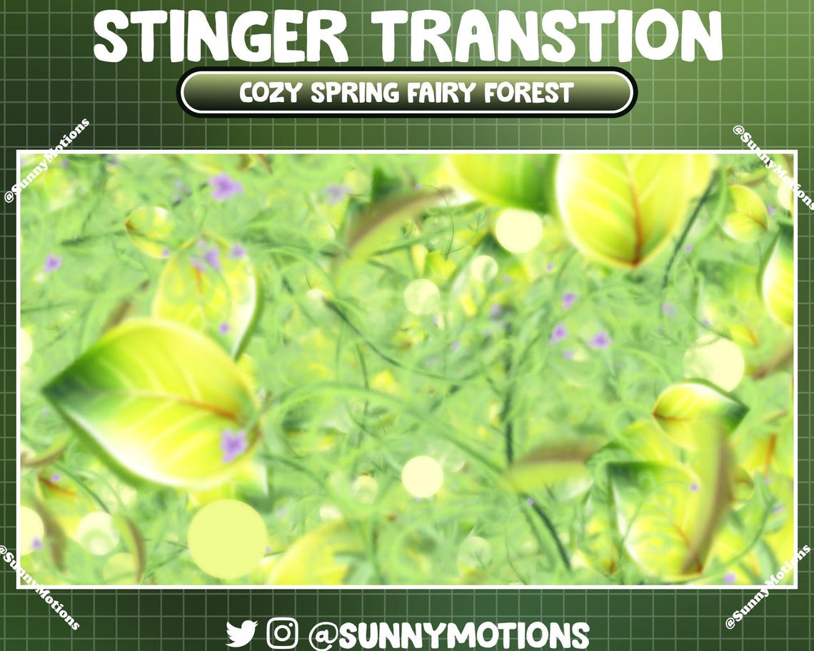 Animated Green Leaves Falling Stream Stinger Transition, Magical Spring ...