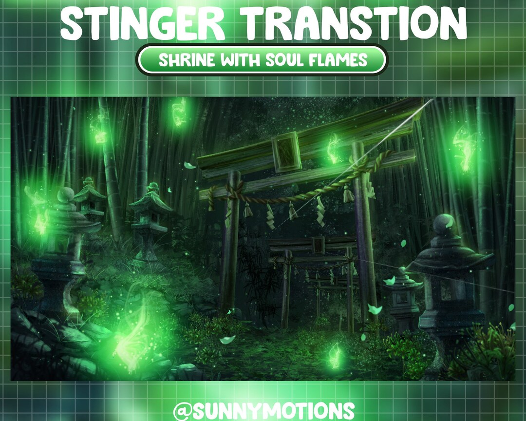 Green Shrine With Will-o-wisps Soul Flames Twitch Stream Stinger ...