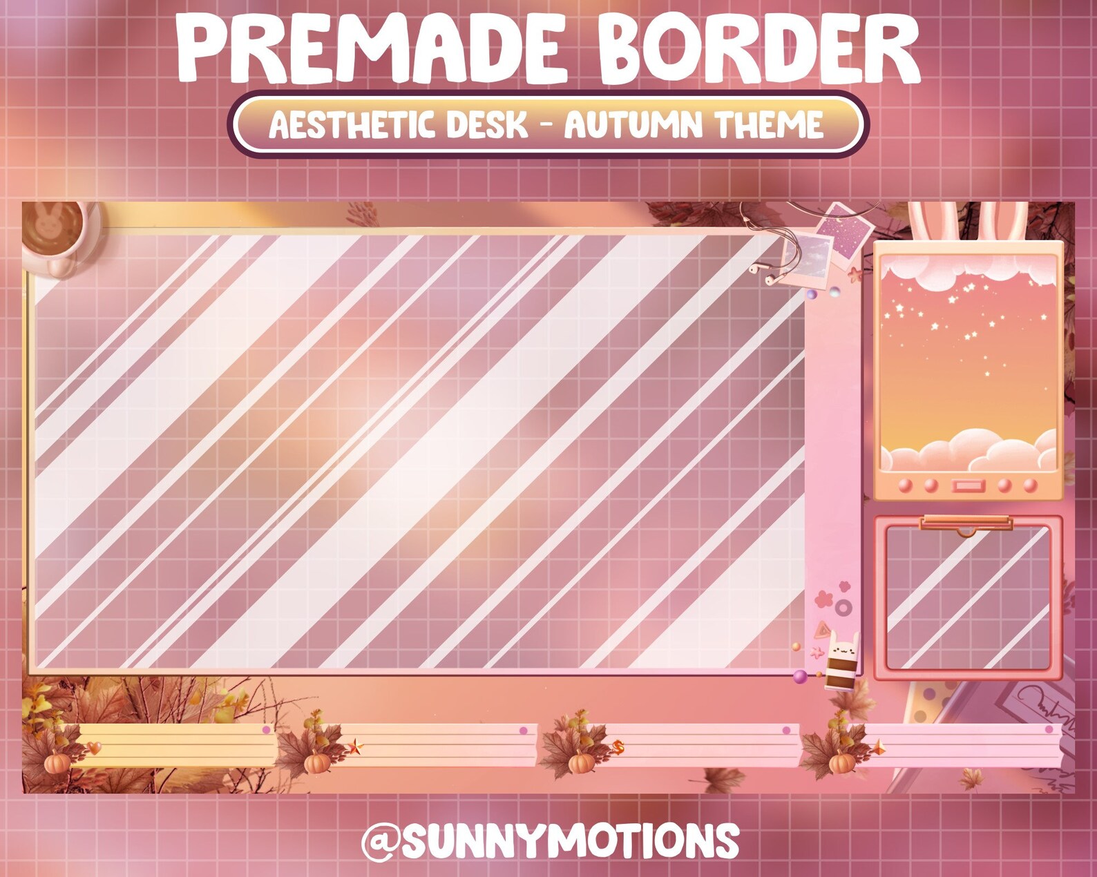 Animated Twitch Stream Package Overlay / Retro Lofi Desk / Cozy ...