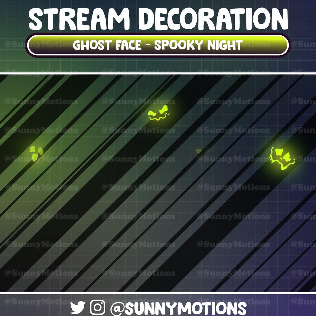 Animated Stream Decoration: Aesthetic Spooky Ghost Face Twitch Overlay ...