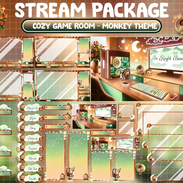 Stream Overlay Monkey - Etsy Australia