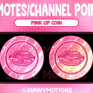 Pink Lipstick Twitch Coin Emotes / Channel Points / Kawaii / Lovely ...