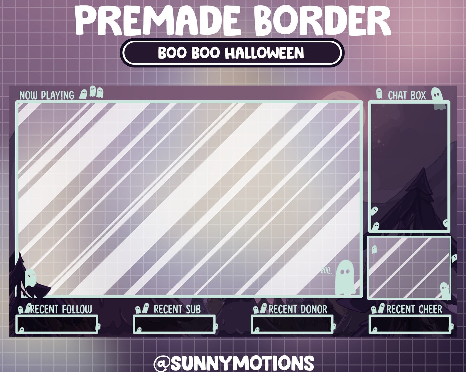 FULL ANIMATED Boo Boo Ghost in Night Forest Twitch Stream - Etsy