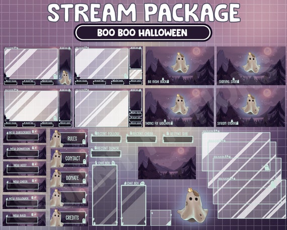 FULL ANIMATED Boo Boo Ghost in Night Forest Twitch Stream - Etsy