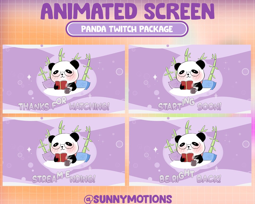 Panda Twitch Screen Overlay / Cute Animal Twitch Overlay / Bamboo ...