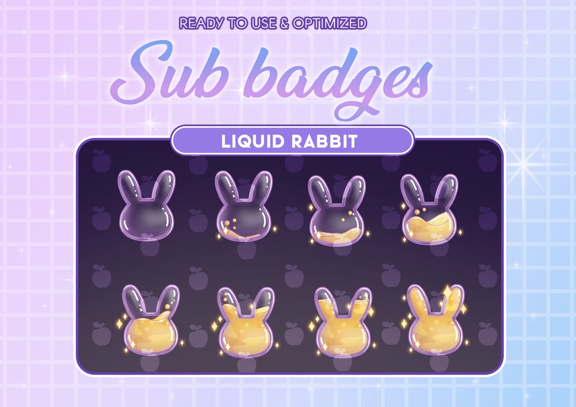 Yellow Liquid Rabbit Bottle Twitch Sub Bit Badges / Kawaii - Etsy