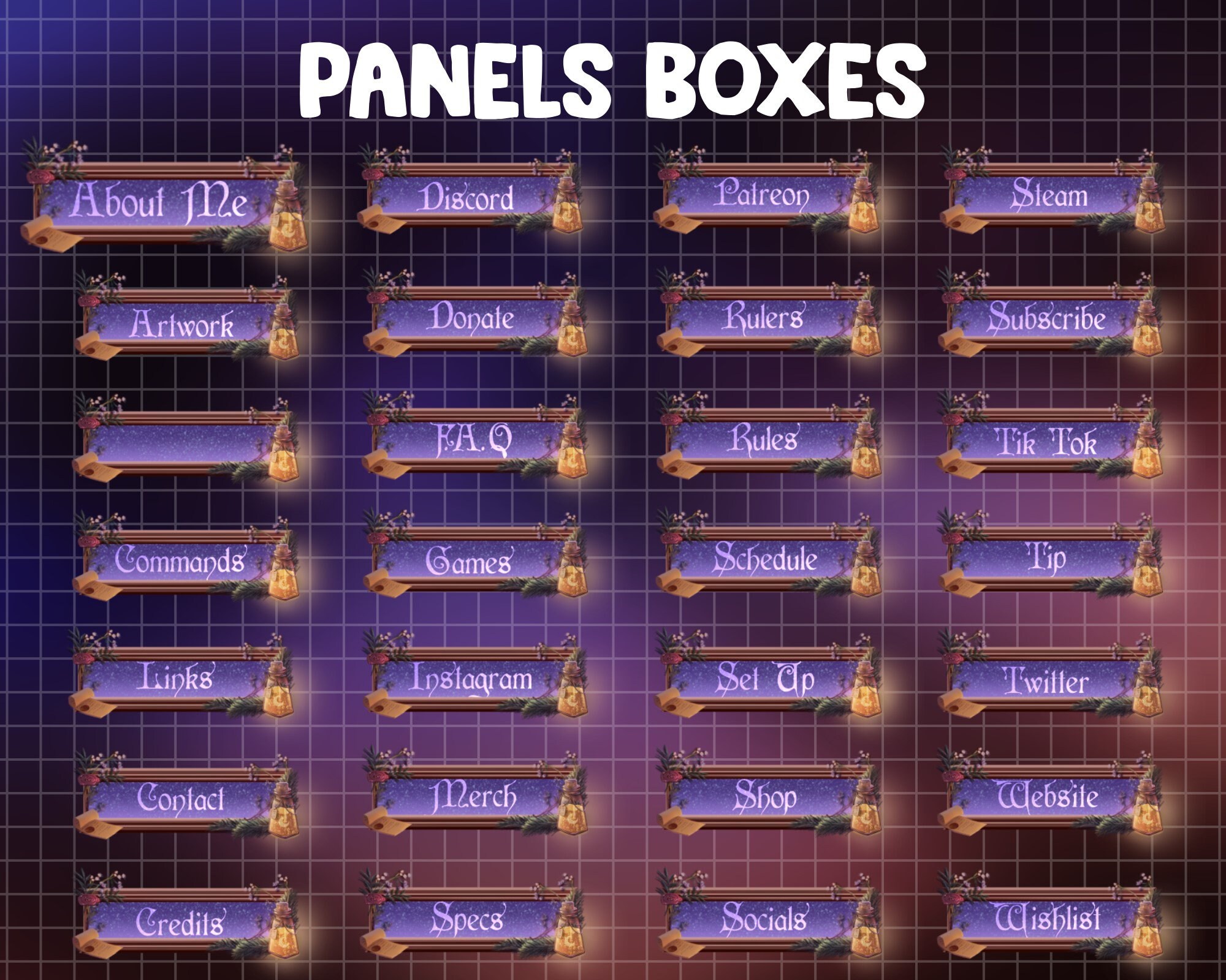 Animated Twitch Stream Package Overlay: Aesthetic Cozy Celestial Witchy ...