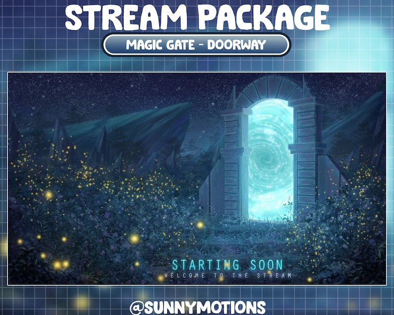 ANIMATED Twitch Overlay Stream Package / Magical Gate / - Etsy