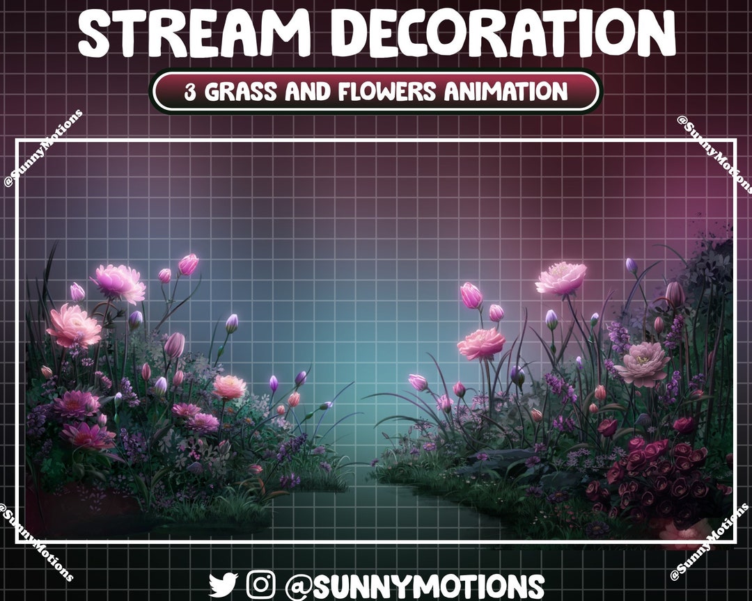 3x Animated Stream Decoration: Magical Glowing Garden Twitch Overlay ...