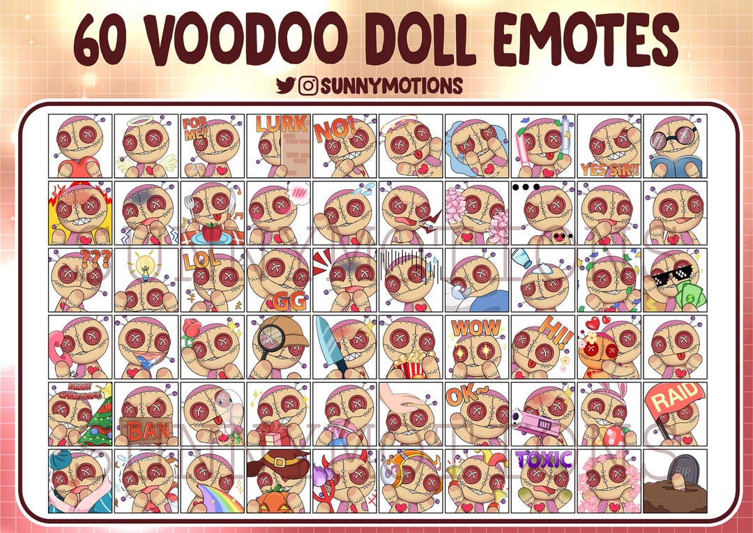 Horror Orange Voodoo Doll Twitch Emotes Bundle, Discord, Streamer ...