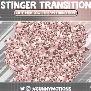 1 Animated White Brown Milk Cow Stream Stinger Transition, Strawberry ...