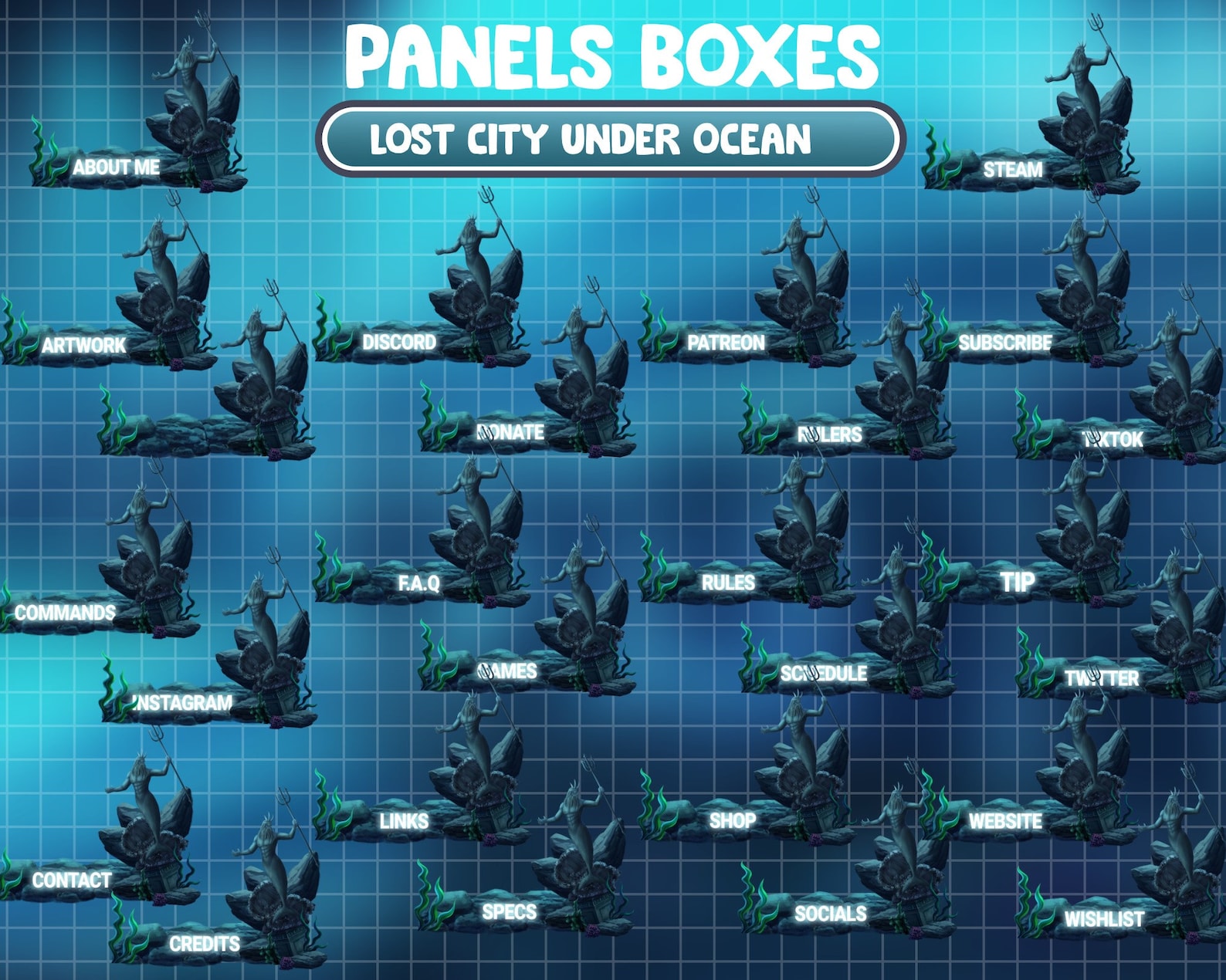 FULL ANIMATED Twitch Stream Package / Temple Under Ocean - Etsy Canada