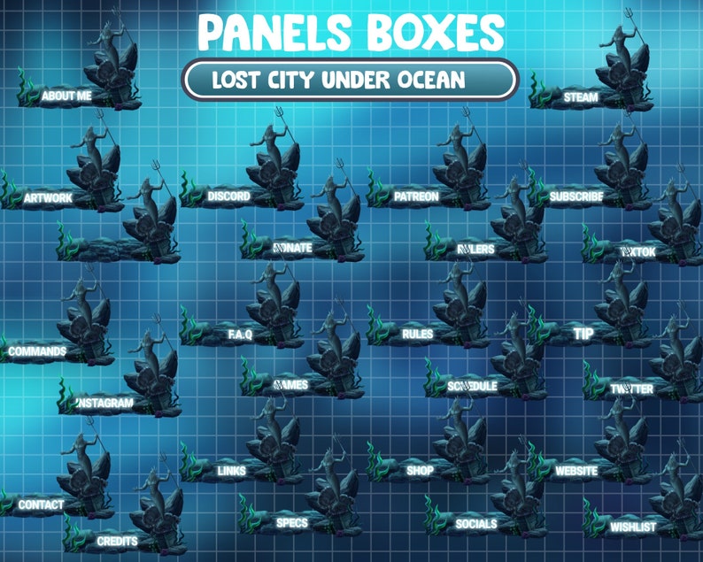 FULL ANIMATED Twitch Stream Package / Temple Under Ocean - Etsy
