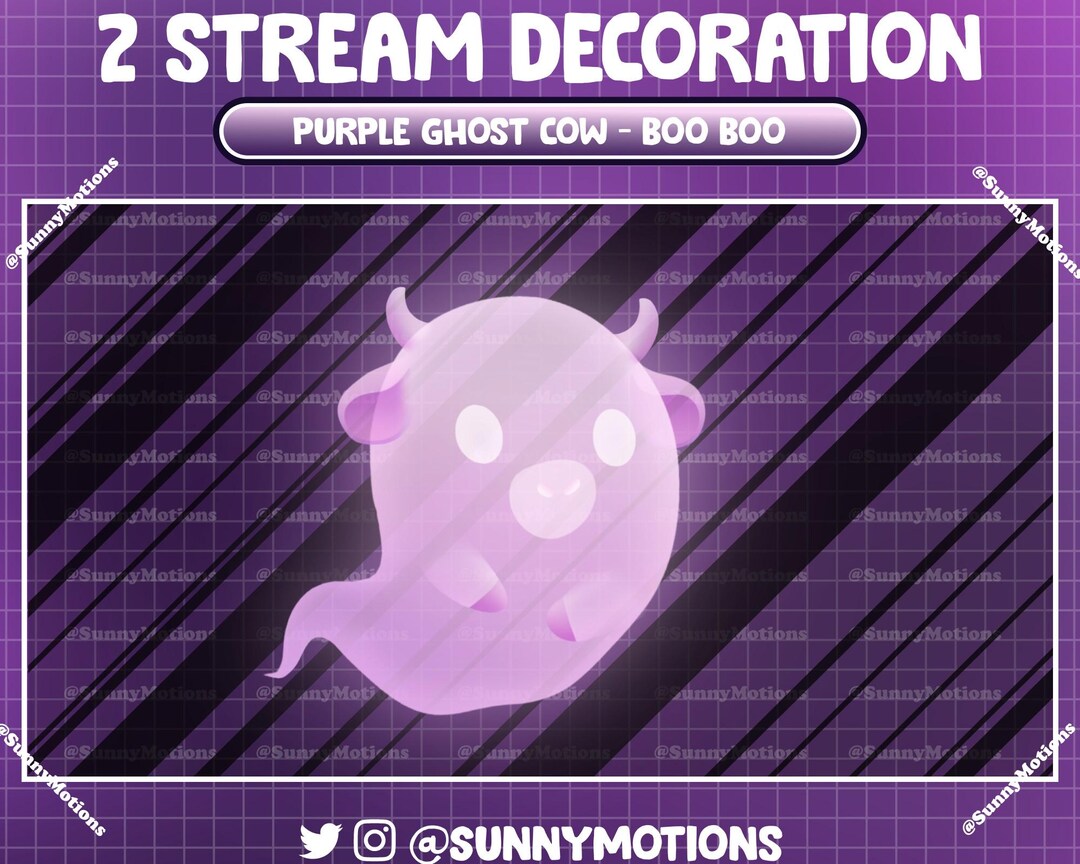2 Animated Stream Decoration: Purple Fall Boo Boo Ghost Milk Cow Twitch ...