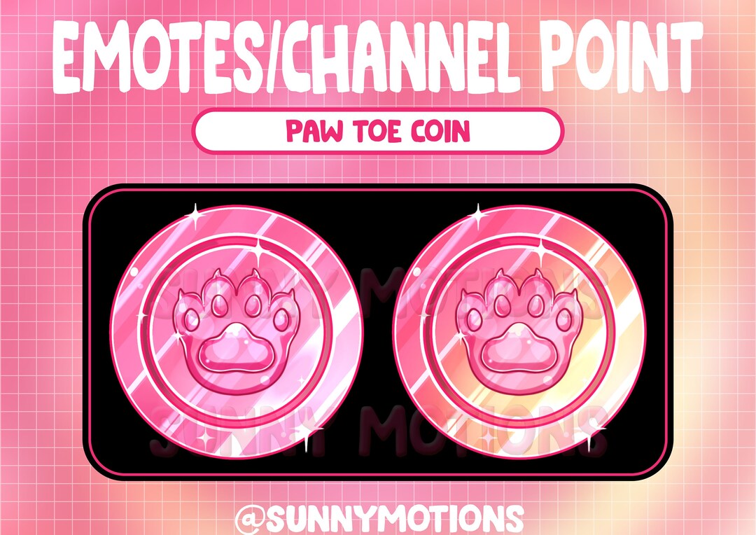 Pastel Pink Paw Toe Twitch Coin Emotes / Channel Points / Kawaii / Cute ...
