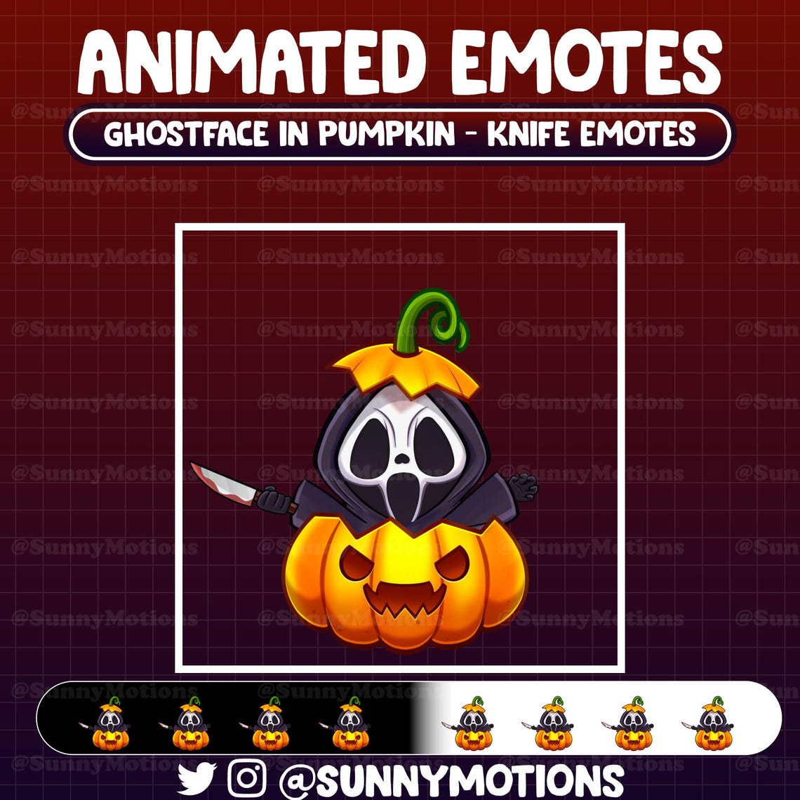 Animated Twitch Emotes: Scary Ghostie Face in Pumpkin, Kawaii Ghostface ...