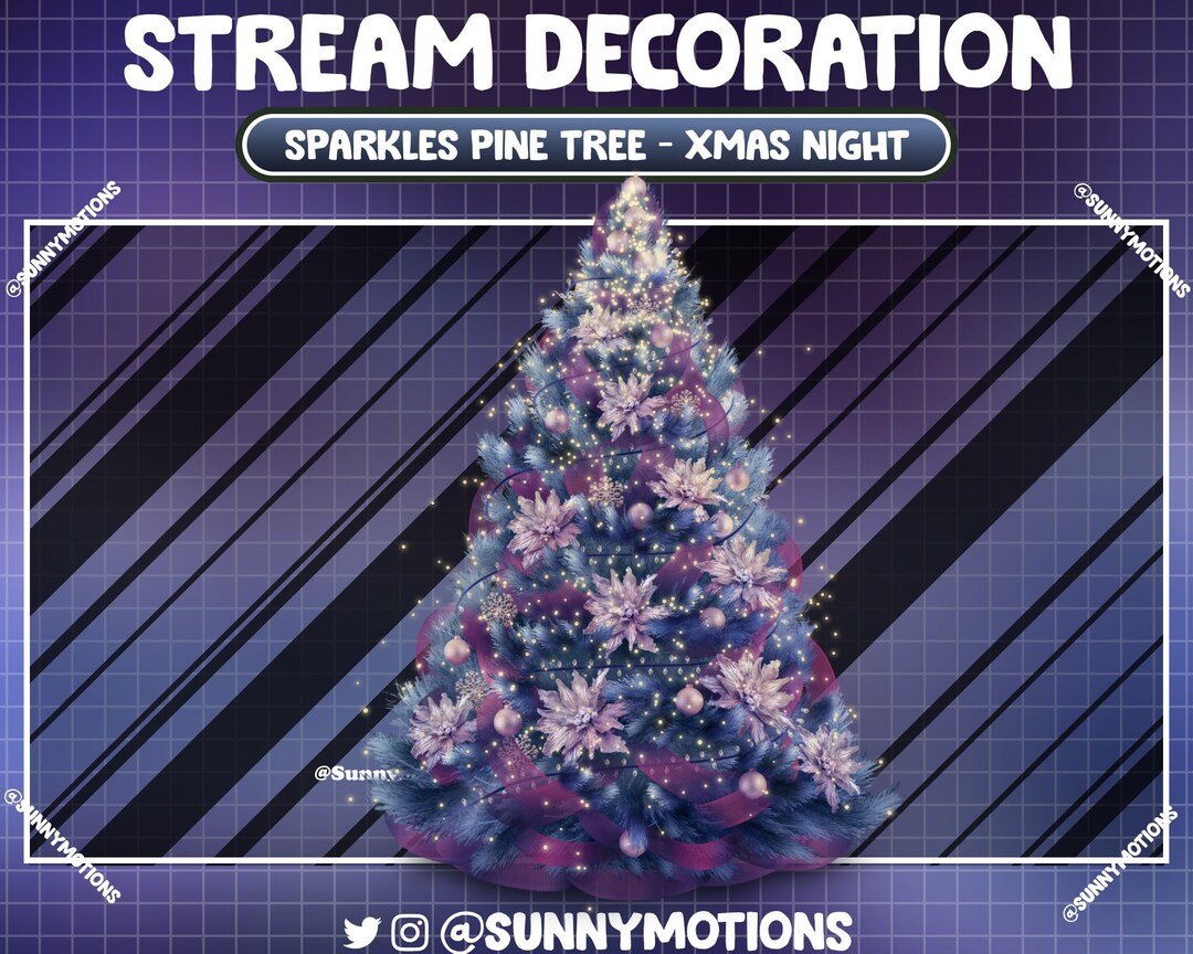 Animated Stream Decoration: Sparkling Blue Purple Christmas Tree, Xmas ...