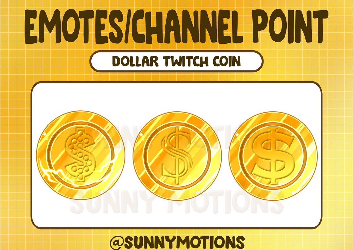 Twitch Gold Dollar Coin Emotes / Channel Points / Kawaii / - Etsy