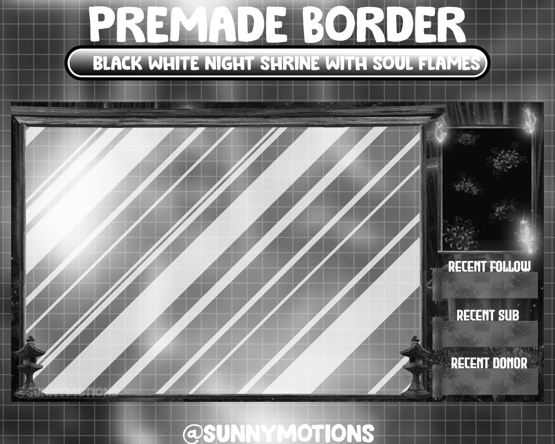 Animated Twitch Stream Package Overlay / Black & White Shrine - Etsy