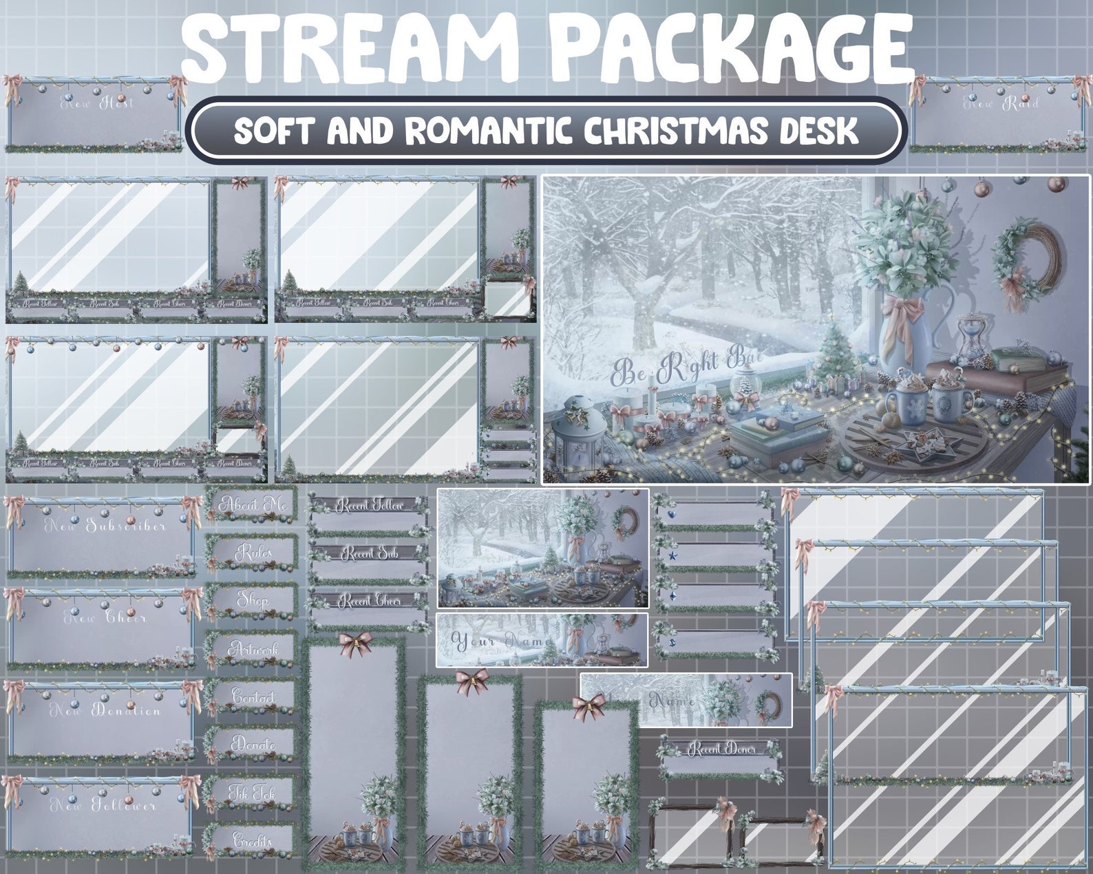 ANIMATED Christmas Twitch Overlay Stream Package / Lo-fi - Etsy