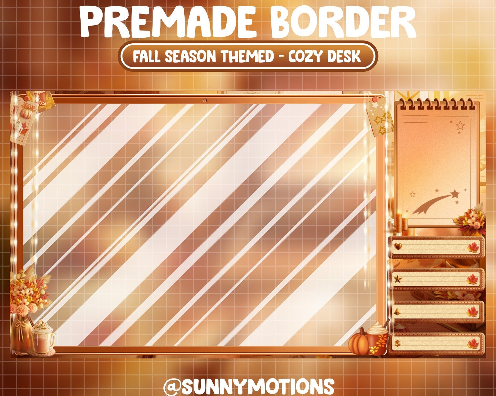 Animated Twitch Stream Package Overlay Boba Bubble Tea Retro Lofi