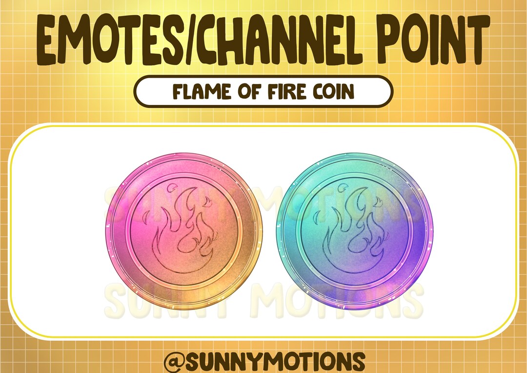 Twitch Cool Iridescent Flame of Fire Coin Emotes / Channel Points ...