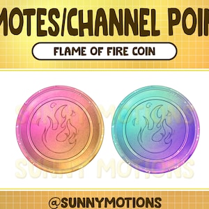 Twitch Cool Iridescent Flame of Fire Coin Emotes / Channel Points ...