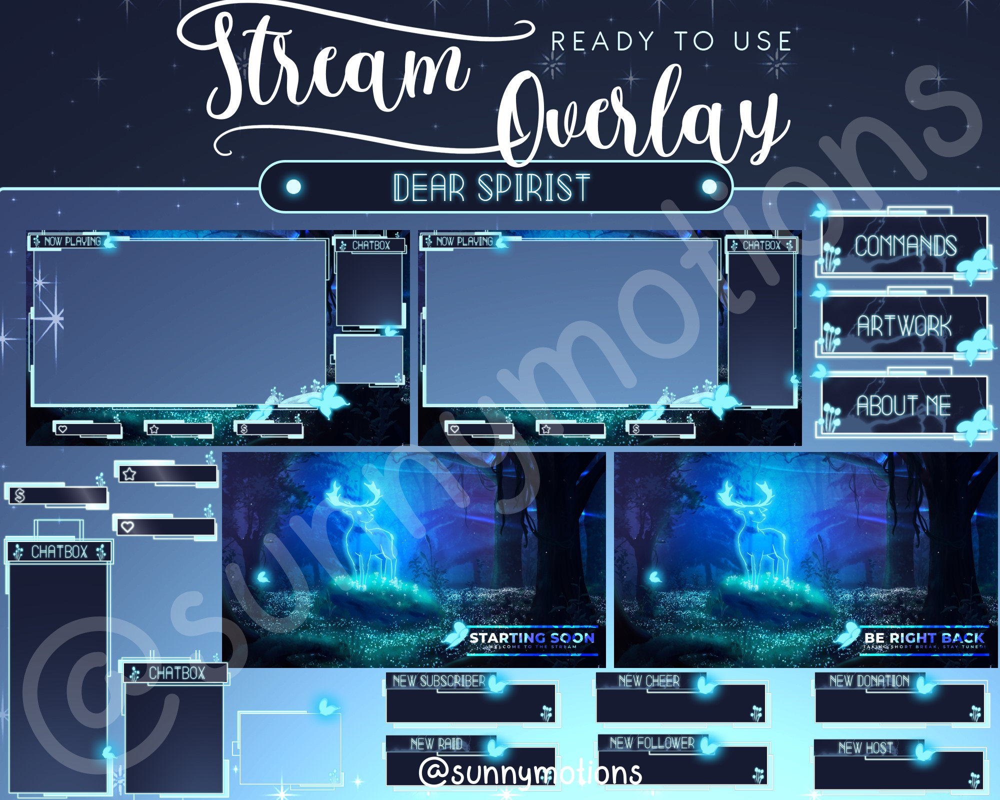 FULL ANIMATED Twitch Stream Package / Spirit Deer in Spirit Forest ...